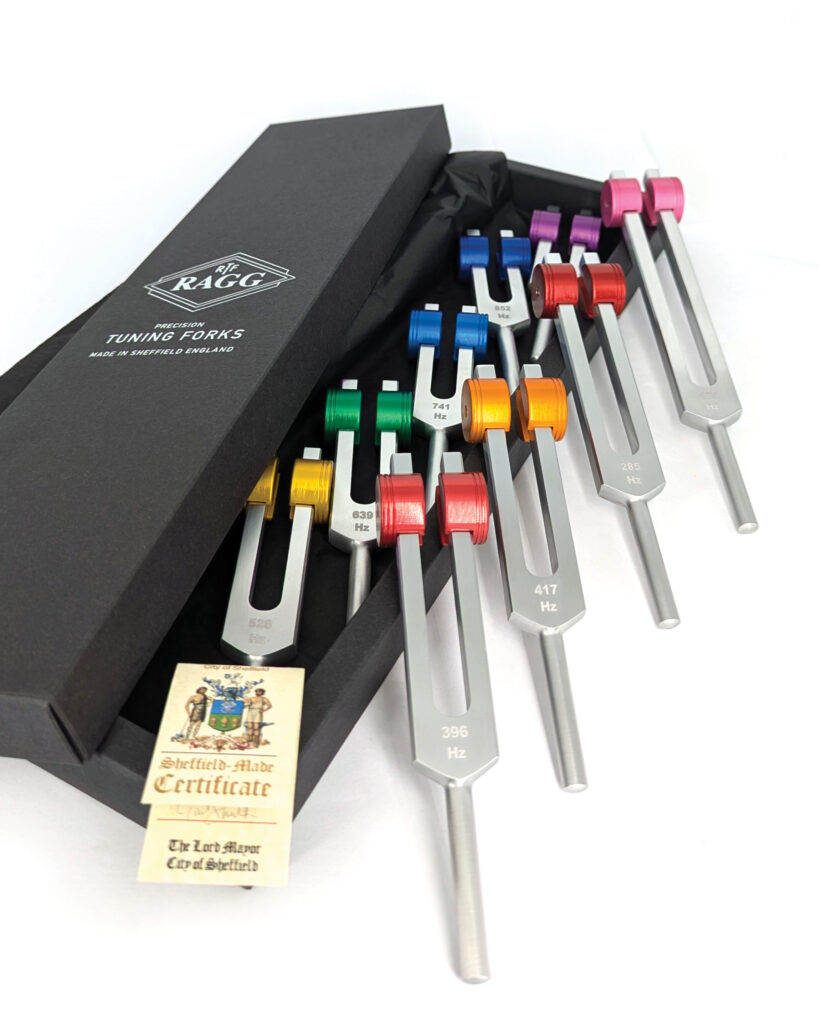 Set of 9 Weighted Solfeggio Tuning Forks - Ragg Tuning Forks