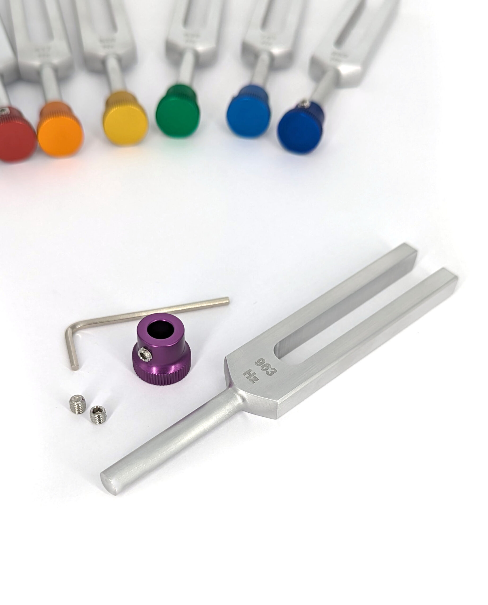 Set of 9 Coloured Detachable Tuning Fork Boots - Ragg Tuning Forks